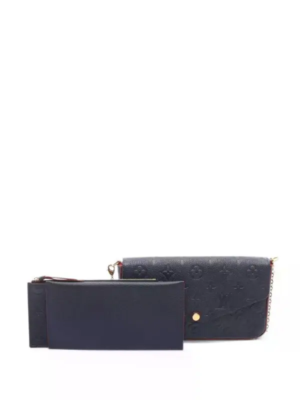 LOUIS VUITTON 2017 Monogram Empreinte Felicie Chain Wallet - Blue