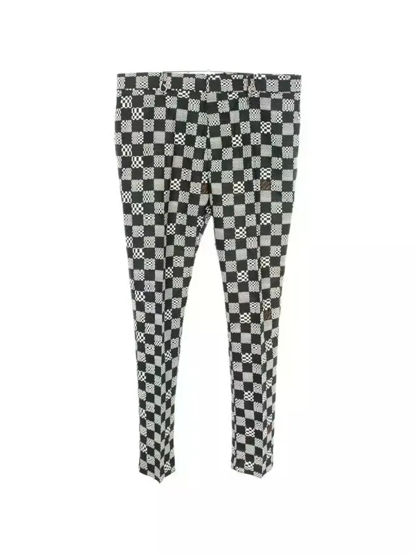 LOUIS VUITTON 2020s Distorted Damier Trousers - Black