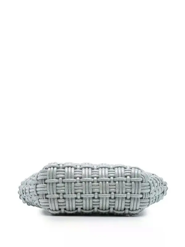 Balenciaga Metallic Faux Leather Bistro Basket Satchel - Silver