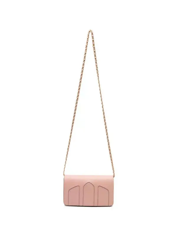 DELAGE Leather Cross Body Bag - Pink