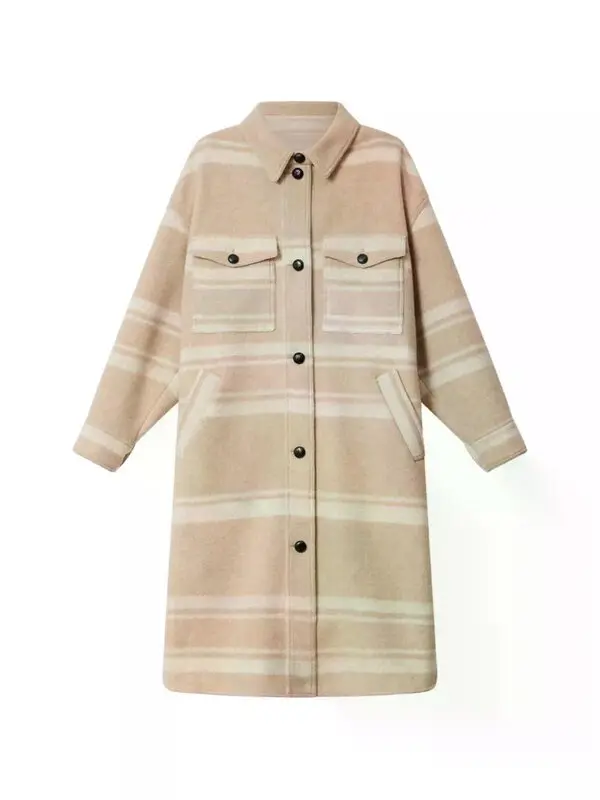 MARANT ETOILE Djila Striped Coat - Neutrals