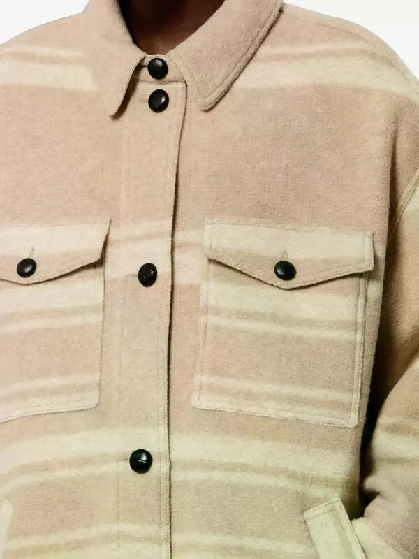 MARANT ETOILE Djila Striped Coat - Neutrals