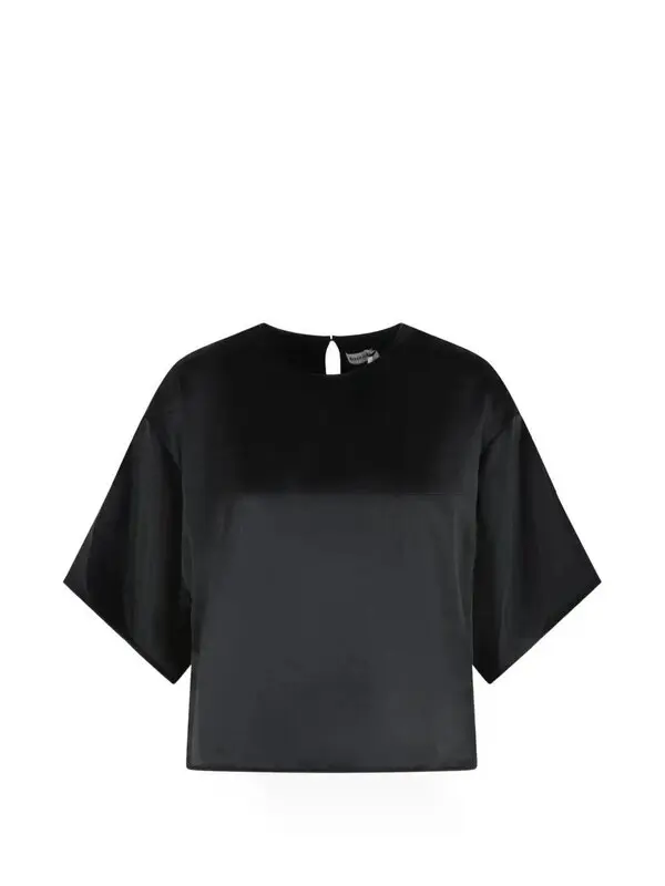 Simkhai Satin-finish Crew-neck Top - Black