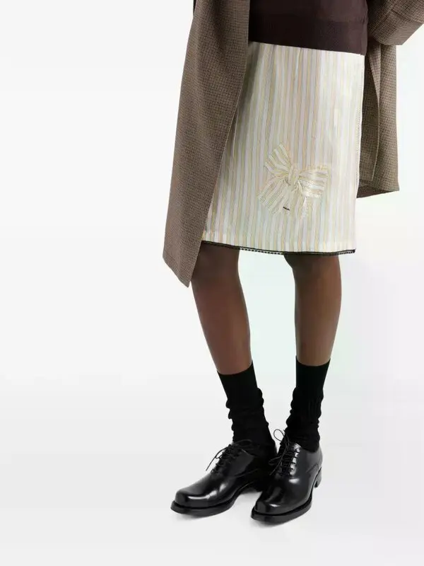 Prada Striped Skirt With Appliqu