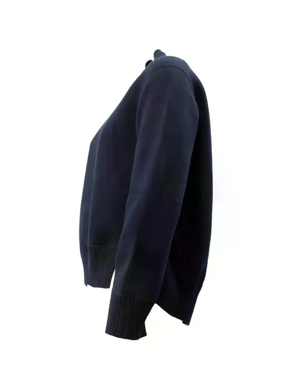 Sacai Pleated-back Panelled Sweater - Blue