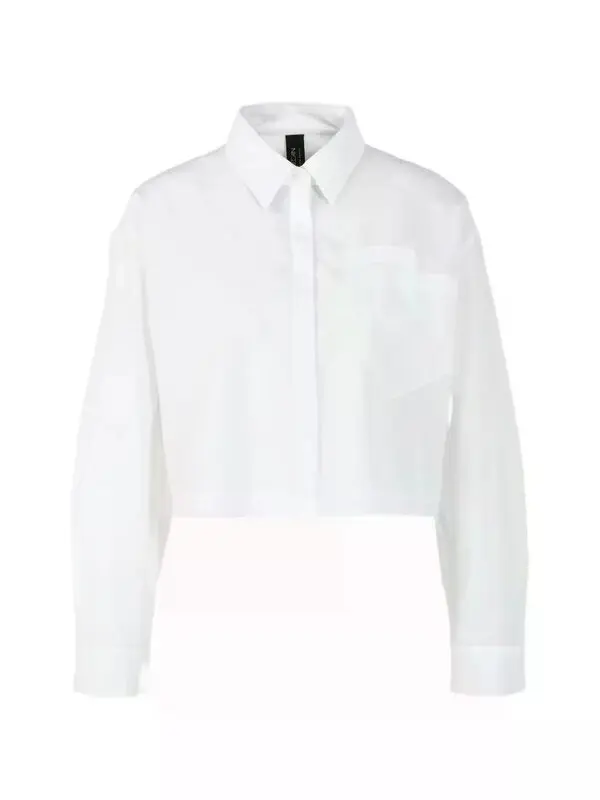 MARCCAIN Cropped Cotton Shirt With Chest Pocket