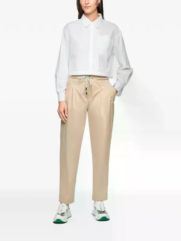 MARCCAIN Cropped Cotton Shirt With Chest Pocket