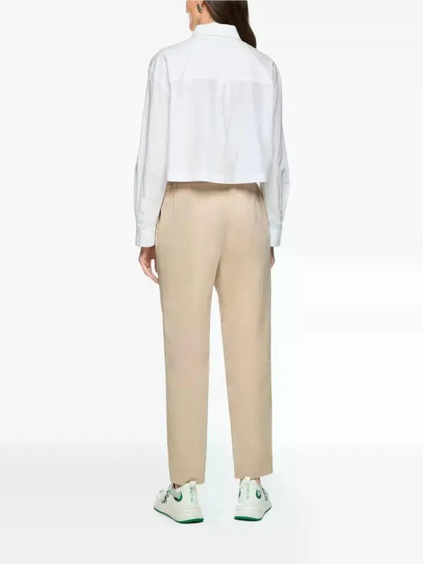 MARCCAIN Cropped Cotton Shirt With Chest Pocket