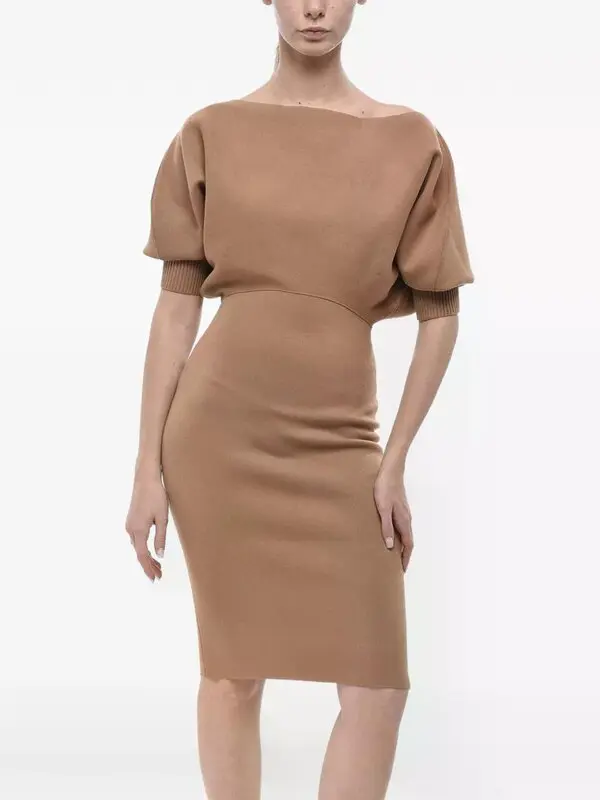 SUPER BLOND Batwing Sleeve Knit Midi Dress