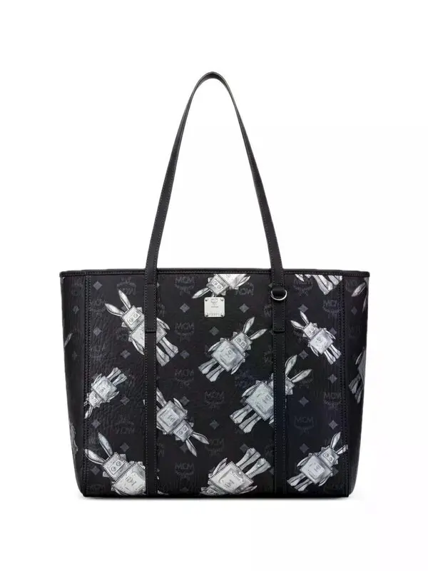 Mcm Visetos Print Rabbit Motif Tote Bag