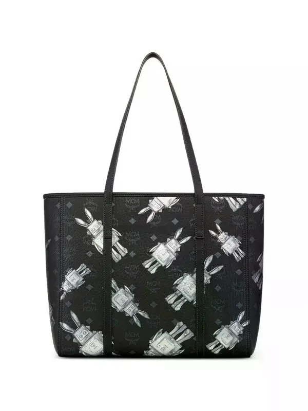 Mcm Visetos Print Rabbit Motif Tote Bag