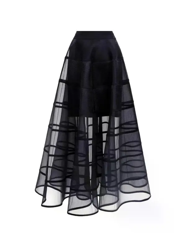 GEMY MAALOUF Sheer-panelled Midi Skirt