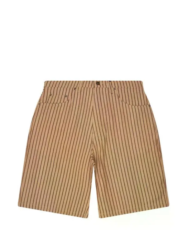 PLEASURES Cat-print Striped Shorts