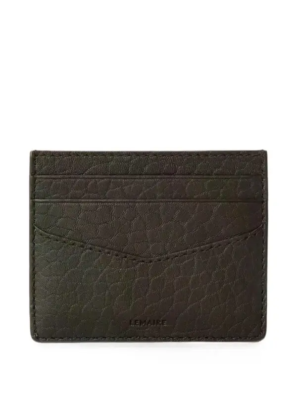 LEMAIRE Gear Card Holder In Bubble Lambskin - Brown