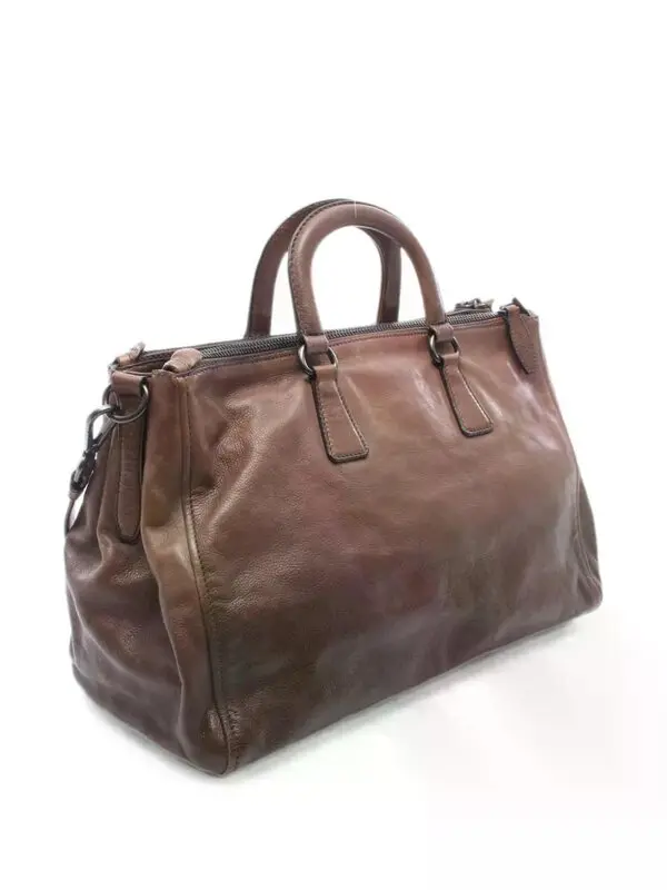 Prada 2000s Metal Logo Tote Bag