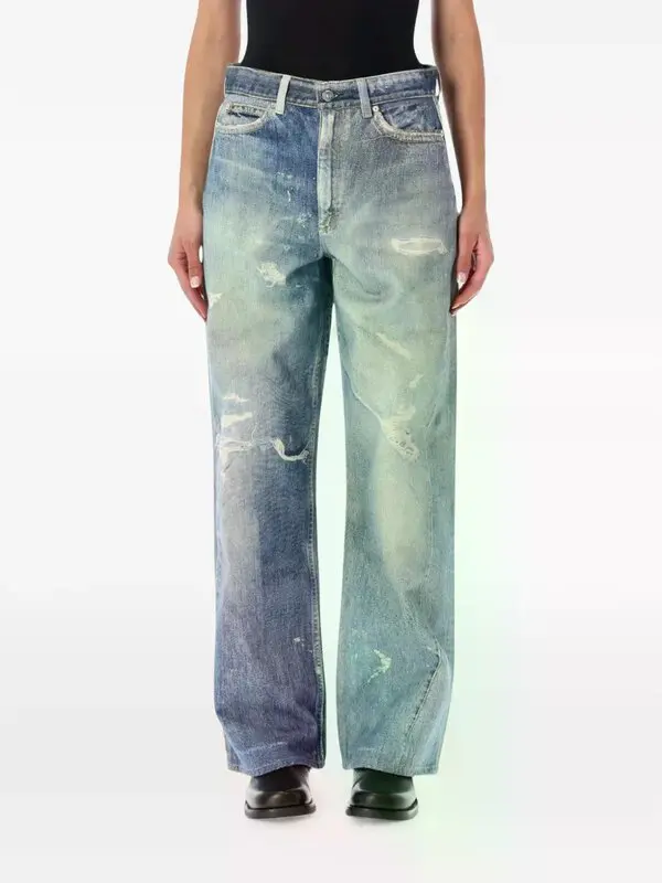 Our Legacy Full Cut Jeans With Trompe L'oeil Print