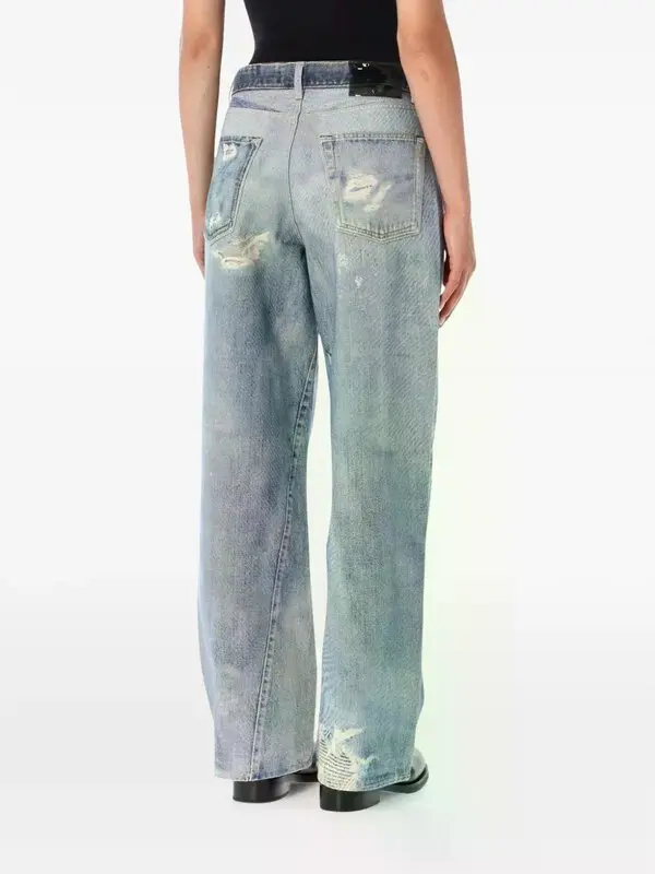 Our Legacy Full Cut Jeans With Trompe L'oeil Print