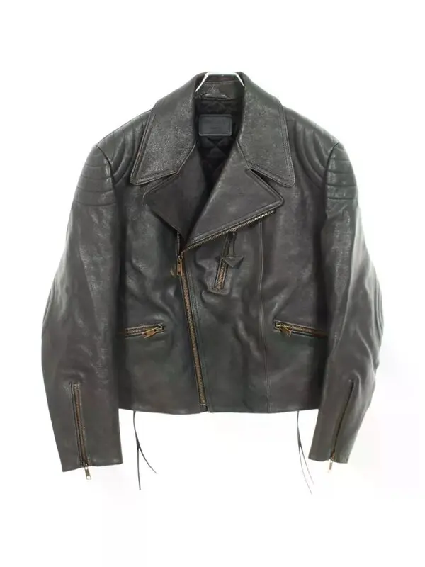 Prada 2010s Quilted-lining Biker Jacket - Black