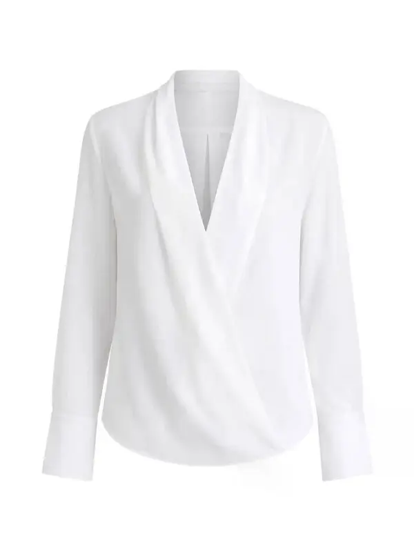 SA SU PHI Criss-cross V-neck Long Sleeve Shirt