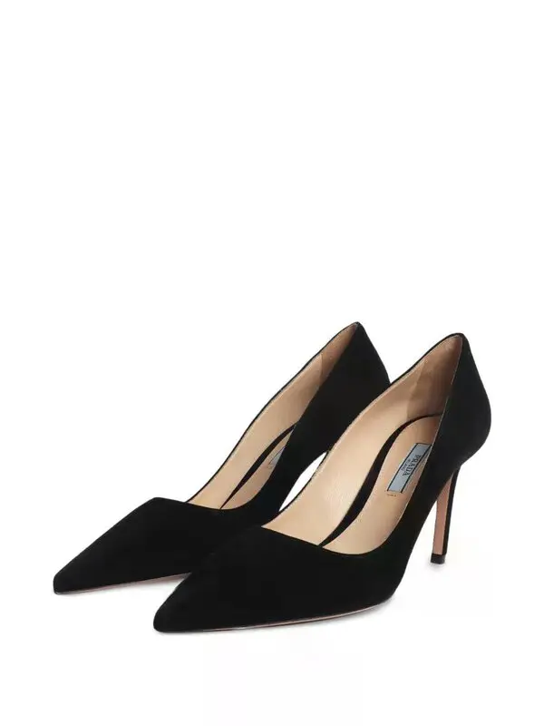 Prada Pointed-toe Suede Pumps - Black