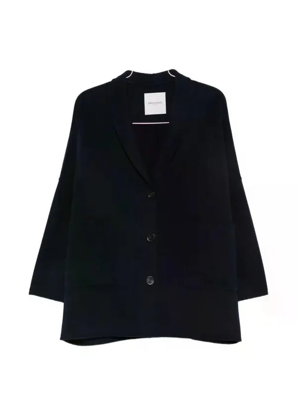 ERMANNO FIRENZE Shawl-lapel Patch-pocket Jacket - Blue
