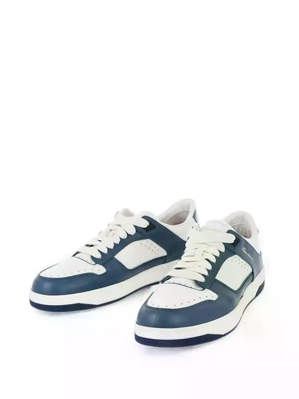 Santoni Panelled Leather Sneakers