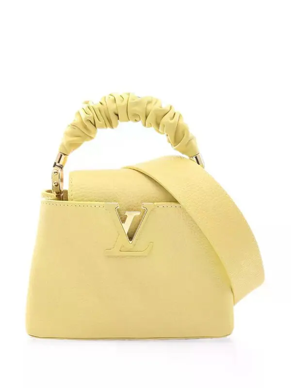 LOUIS VUITTON 2021-2026 Taurillon Scrunchie Capucines Bb Satchel - Yellow