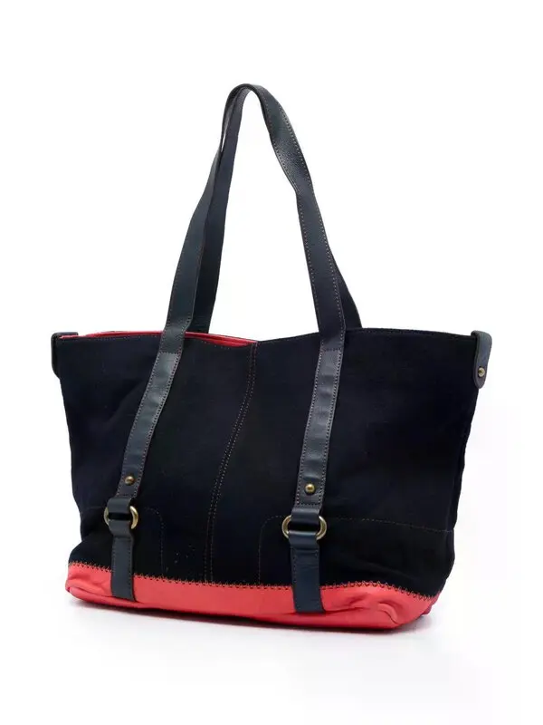 Burberry 2000-2017 Leather Trimmed Canvas Tote Bag