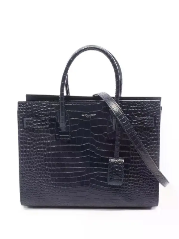 Saint Laurent 2010s Sac De Jour Crocodile-embossed Handbag - Blue