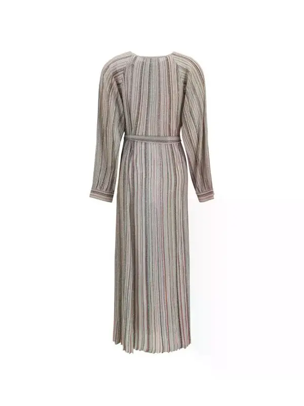 Missoni Long Ribbed Cardigan With Belt And Sequins