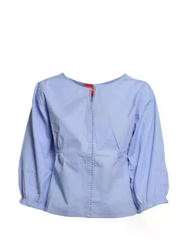 MERCI Bobble-trim Elasticated-waist Blouse