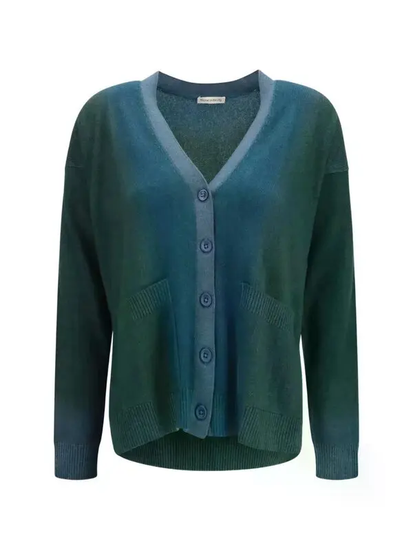 MIRROR IN THE SKY Gradient Cashmere Cardigan - Green
