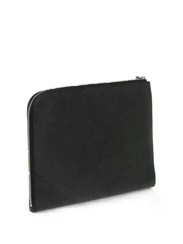 VALEXTRA Leather Zip-around Clutch Bag