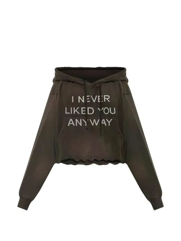 R13 Slogan-print Cropped Hoodie