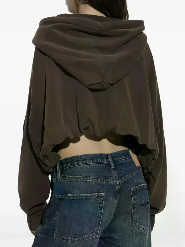 R13 Slogan-print Cropped Hoodie