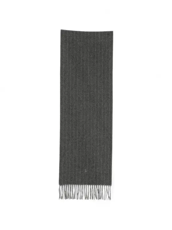 Polo Ralph Lauren Pinstripe-pattern Wool Scarf - Grey