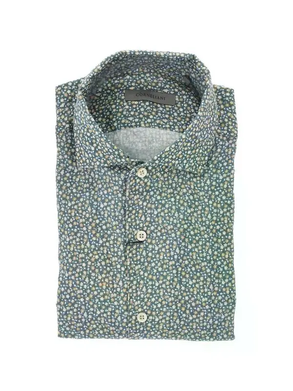 Corneliani Floral-print Linen Shirt