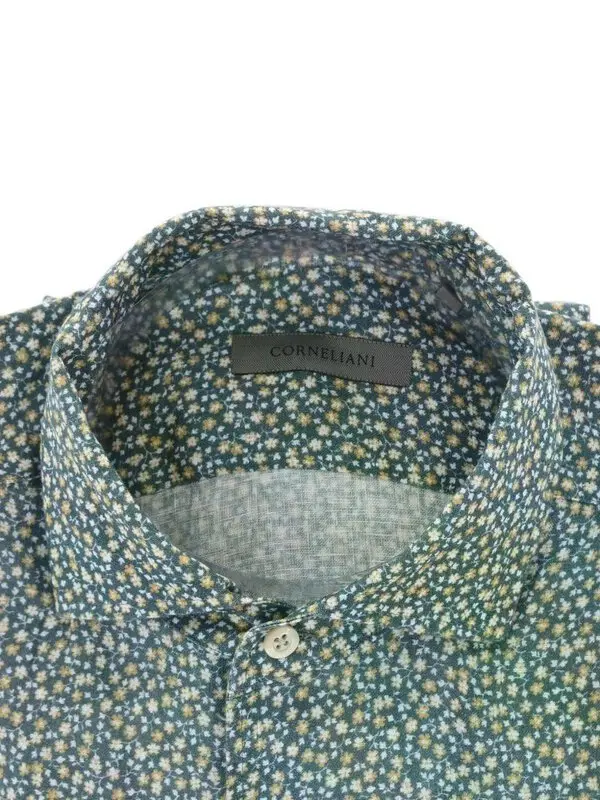 Corneliani Floral-print Linen Shirt