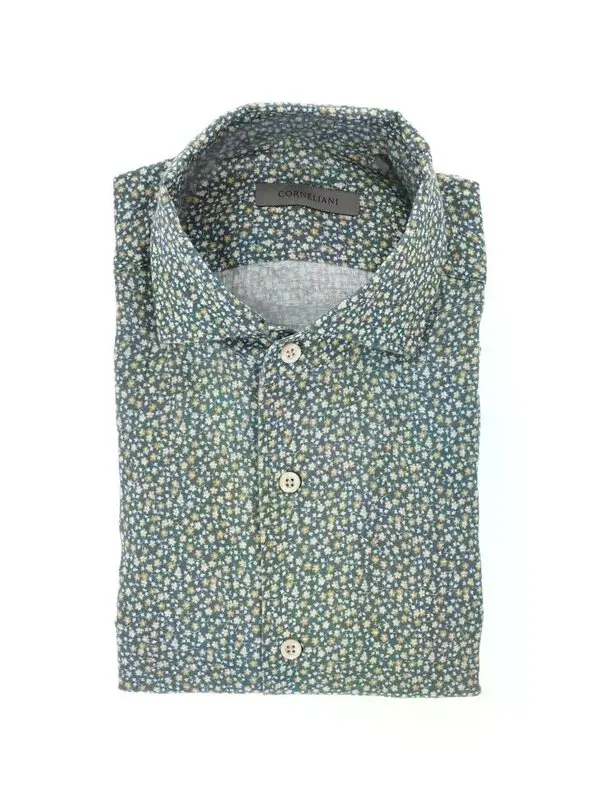 Corneliani Floral-print Linen Shirt