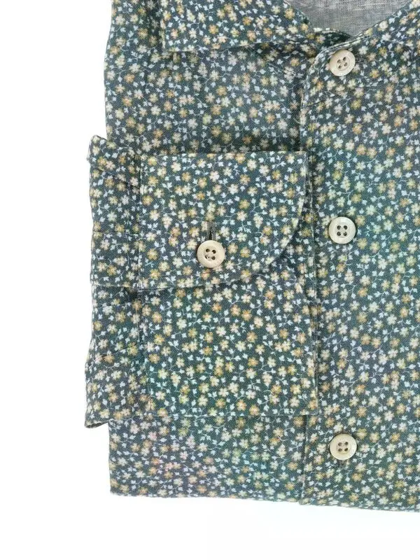 Corneliani Floral-print Linen Shirt