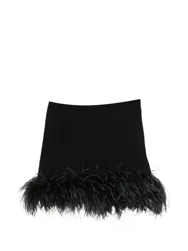 P.a.r.o.s.h Feather-trim A-line Skirt - Black