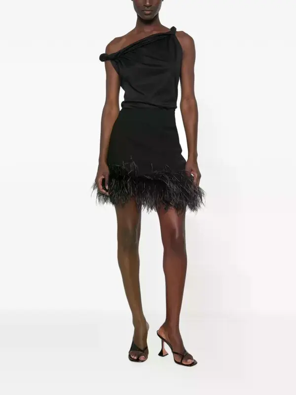 P.a.r.o.s.h Feather-trim A-line Skirt