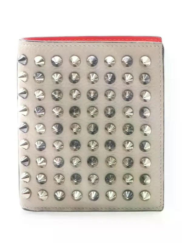CHRISTIAN LOUBOUTIN 2010s Paros Spike-stud Wallet - Neutrals