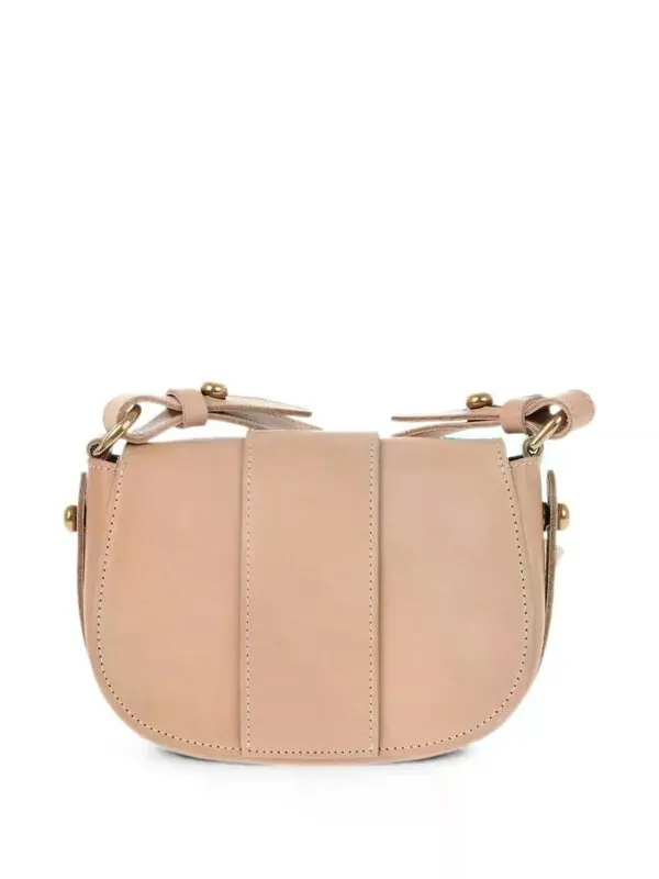 Il Bisonte Leather Crossbody Bag With Tassel Detail - Neutrals