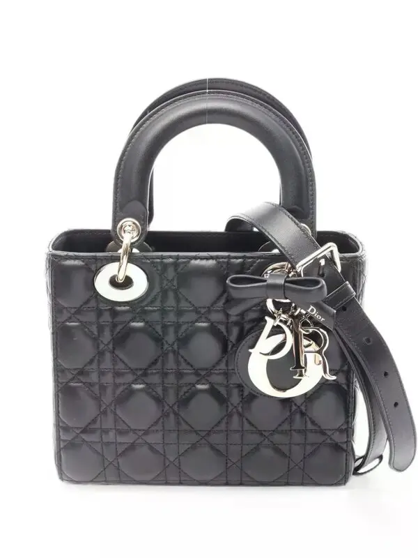 Dior 2010s Cannage Lady Handbag - Black