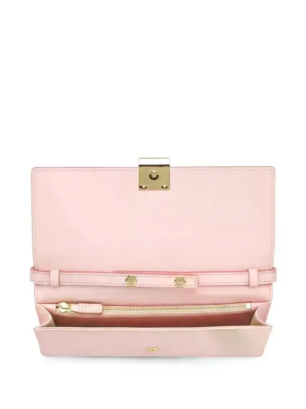 Mcm Logo Embossed Chain Shoulder Bag - Pink