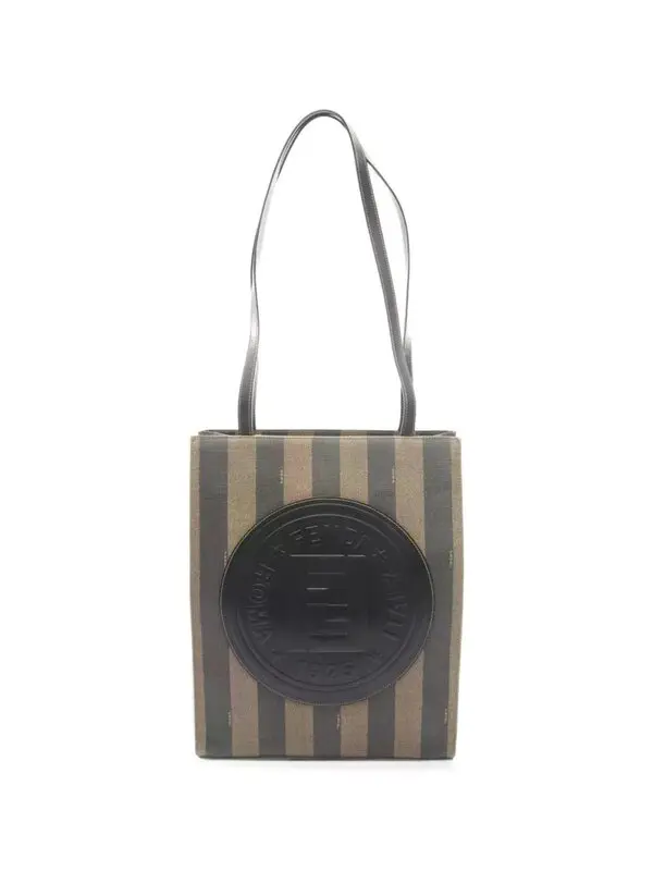 Fendi Striped Tote Bag - Brown
