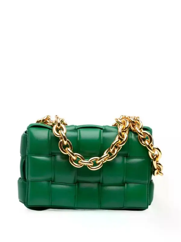 Bottega Veneta Nappa Intrecciato Padded Chain Cassette Satchel - Green