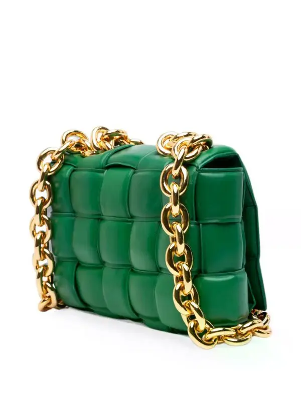 Bottega Veneta Nappa Intrecciato Padded Chain Cassette Satchel - Green