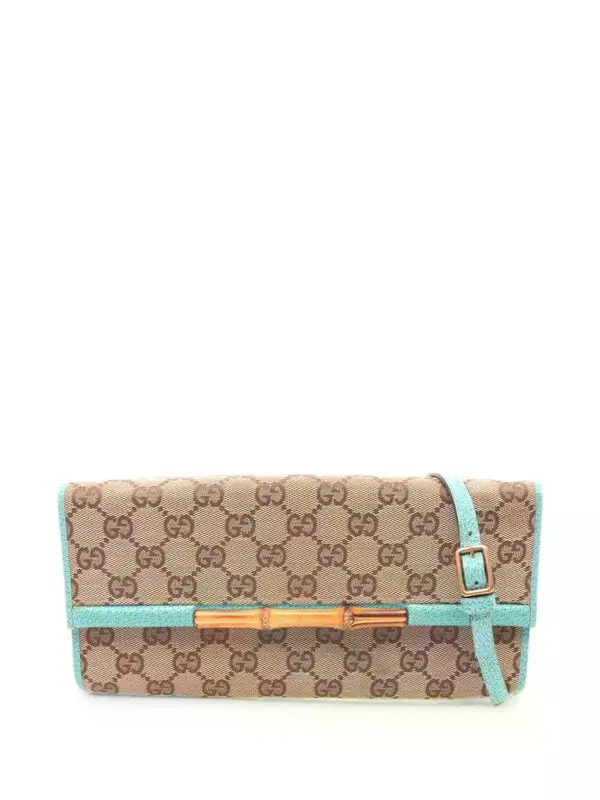 Gucci 2010s Bamboo Gg Canvas Shoulder Bag - Brown